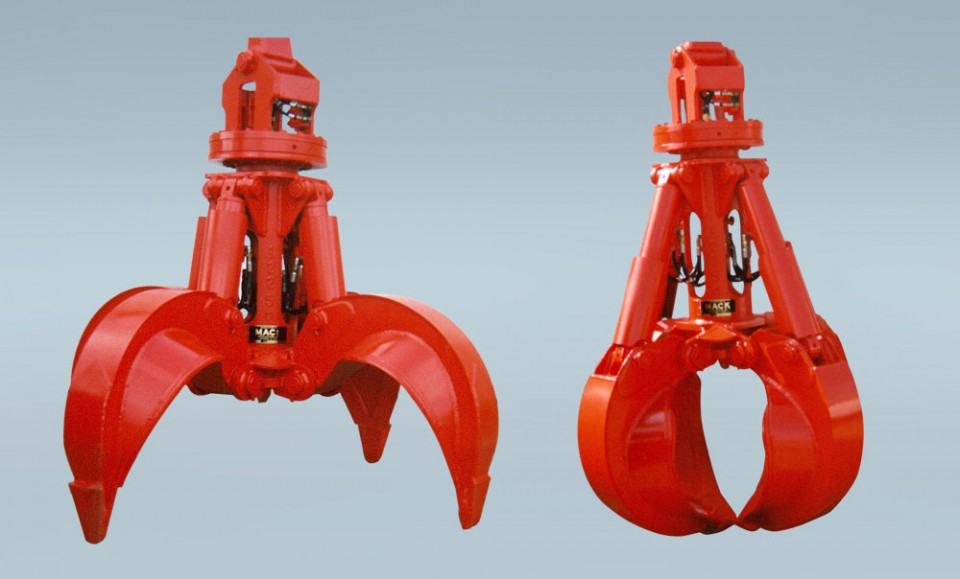 4-Tine Orange Peel Scrap Grapples by Mack